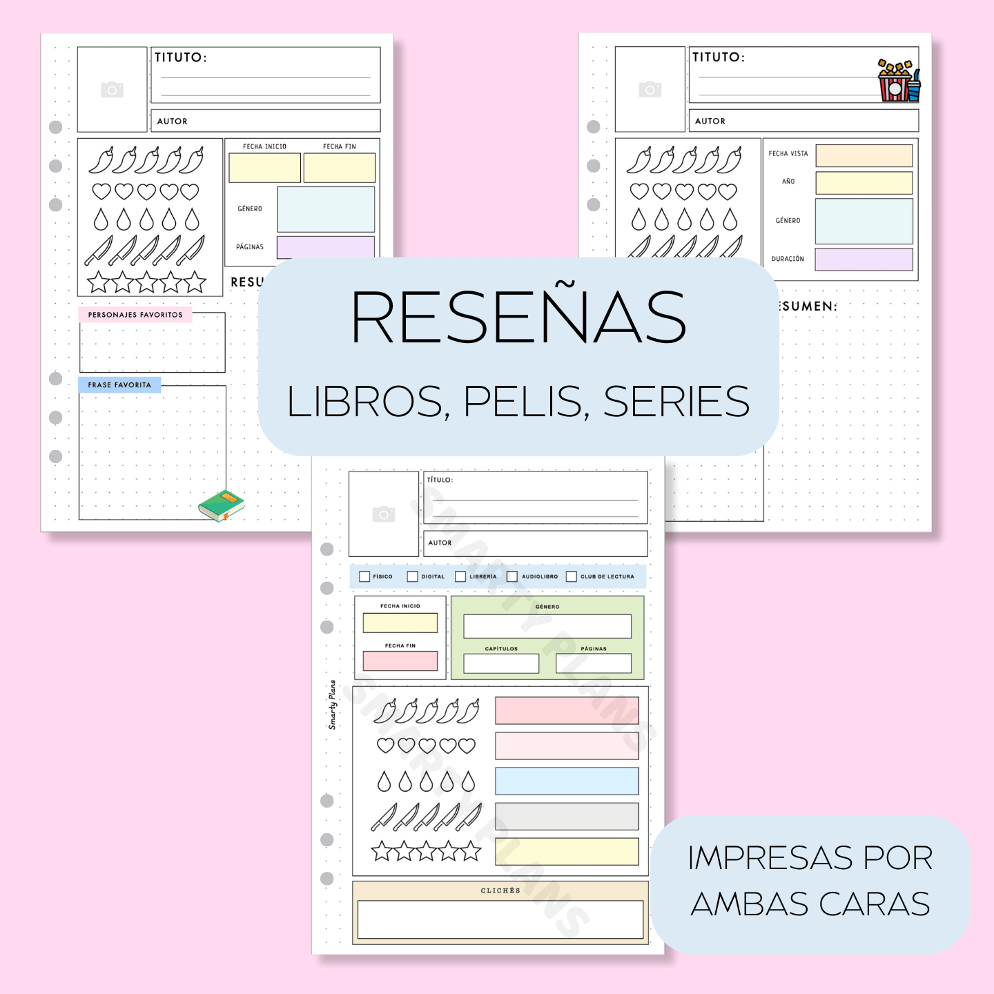 Plantillas Reseñas: Libros, Películas y Series – Smarty Plans